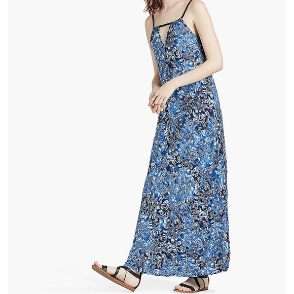 Lucky Brand Dresses Lucky Brand Indigo Floral Maxi Dress Poshmark